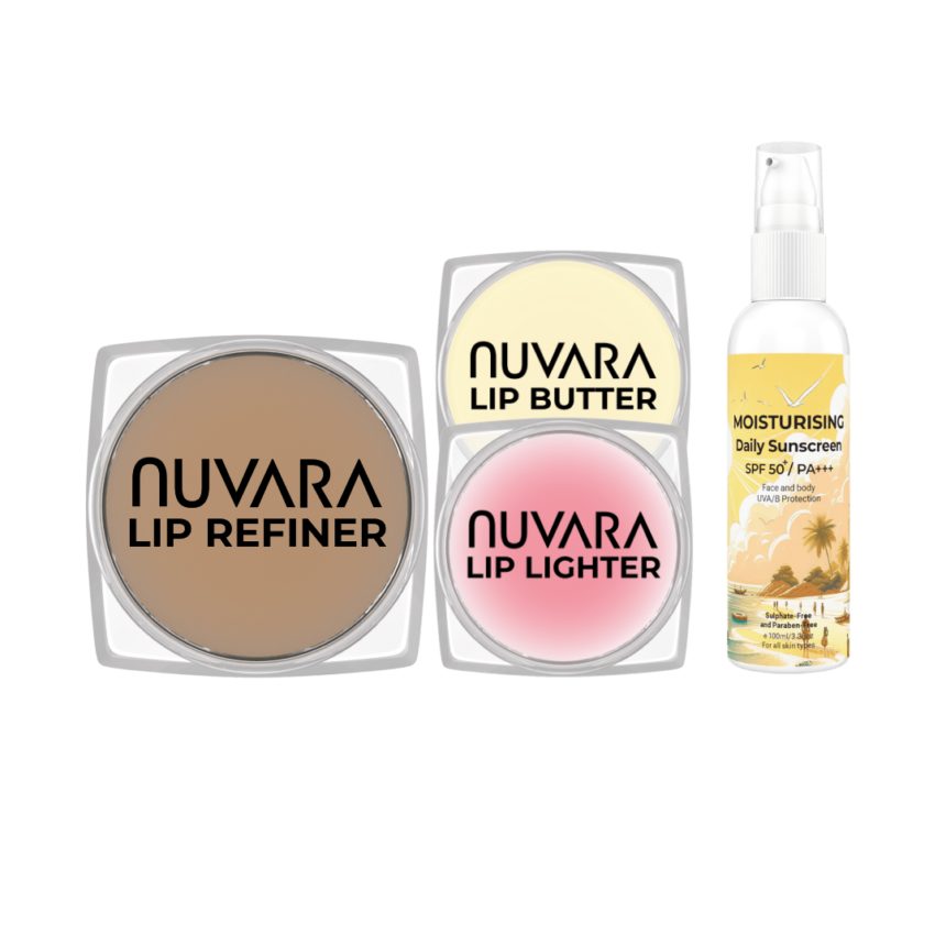 Lip Care Pack & Moisturising Daily Sunscreen SPF 50+ - Nuvara